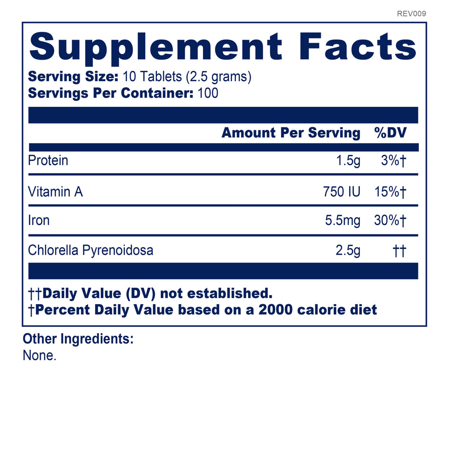 Chlorella Pyrenoidosa Tablets (1000-count) – BioPure US